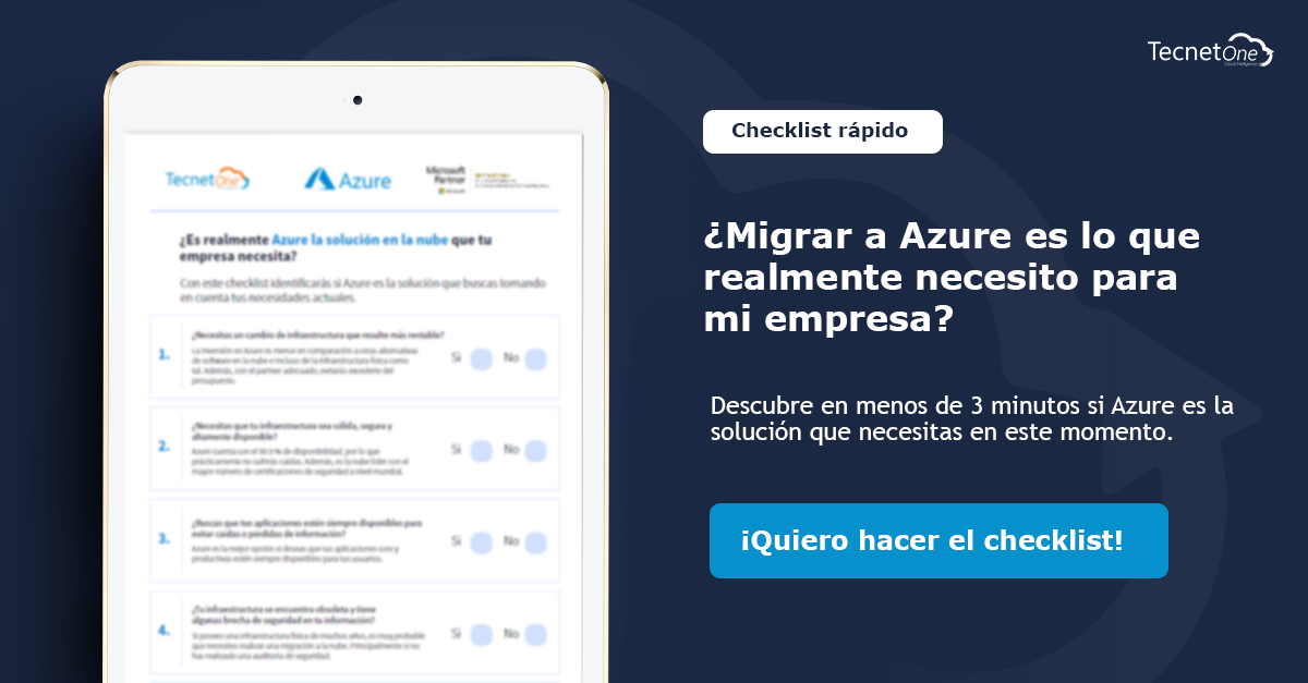 Checklist gratuito para valorar si Azure es lo que tu empresa necesita
